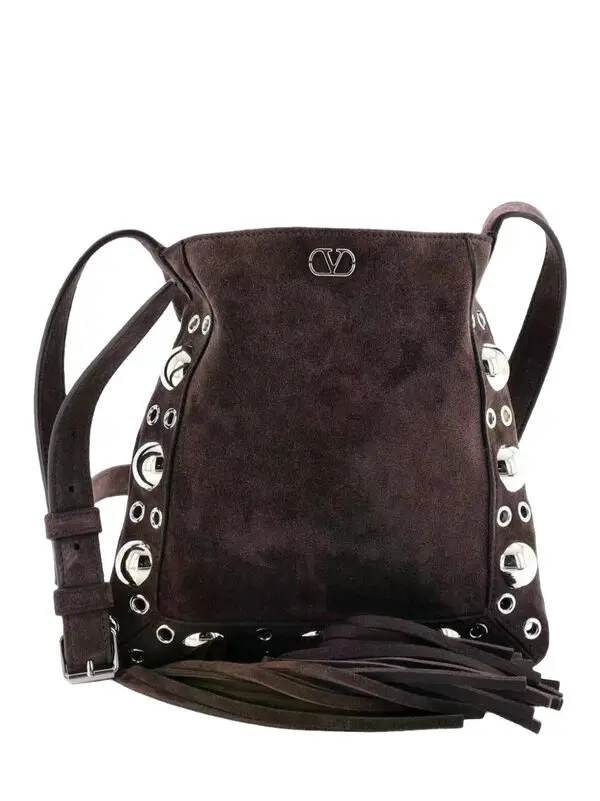 Valentino Garavani Studded Leather Shoulder Bag - Brown