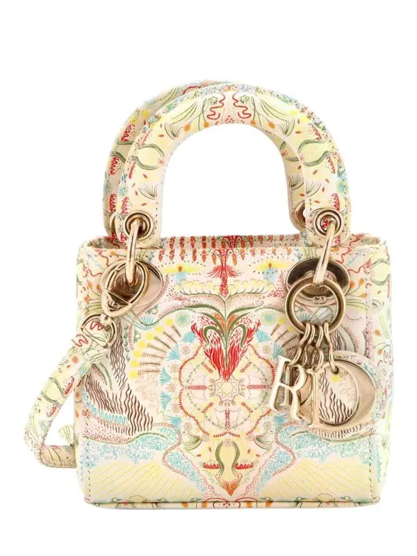 Dior Lady Bag Embroidered Calfskin Mini Satchel - Multicolour