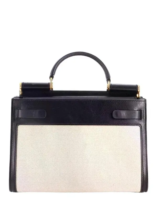 Dolce & Gabbana Sicily 62 Bag Leather Medium Satchel - Black