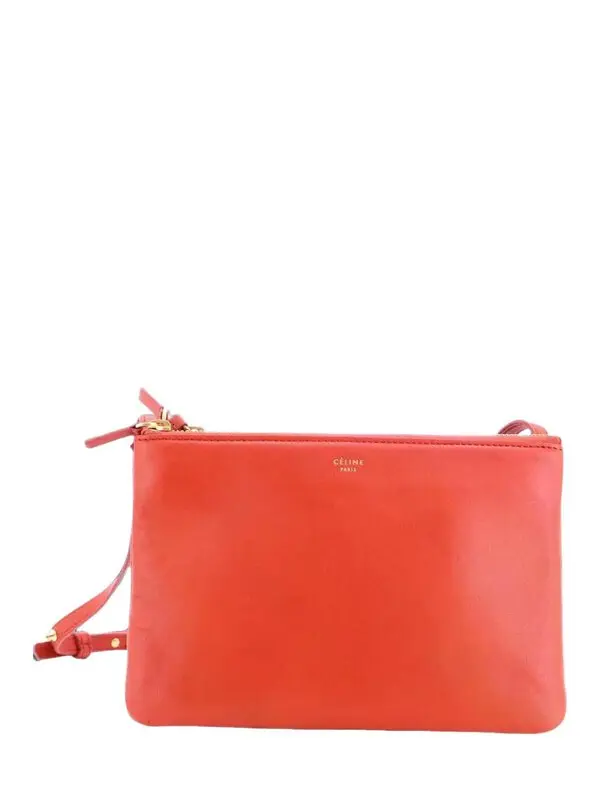 Celine Trio Leather Small Crossbody Bag - Orange