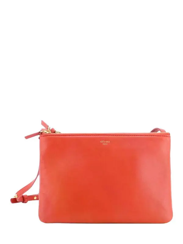 Celine Trio Leather Small Crossbody Bag - Orange