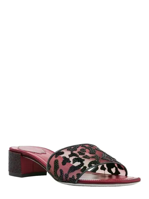 Rene Caovilla Allura Leopard-print Sandals - Red