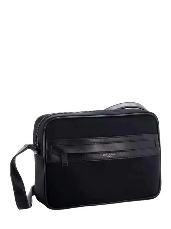 Saint Laurent Camp Camera Bag Leather Small Crossbody Bag - Black