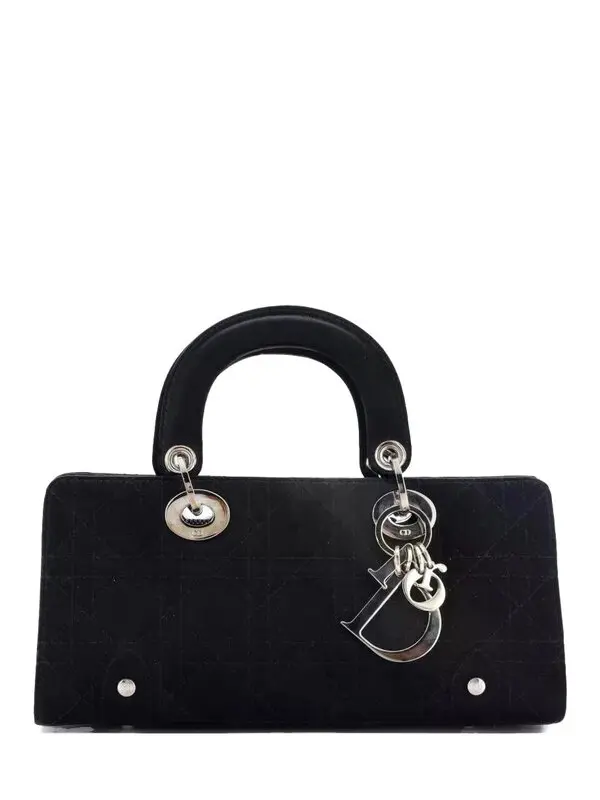 Dior Lady Bag Cannage Quilt Lambskin East West Tote Bag - Black