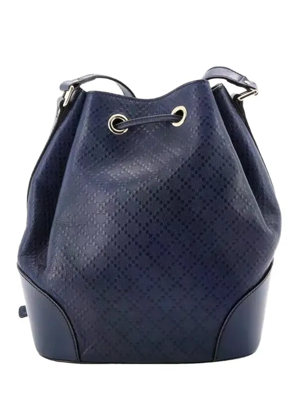 Gucci Bright Diamante Leather Small Bucket Bag - Blue