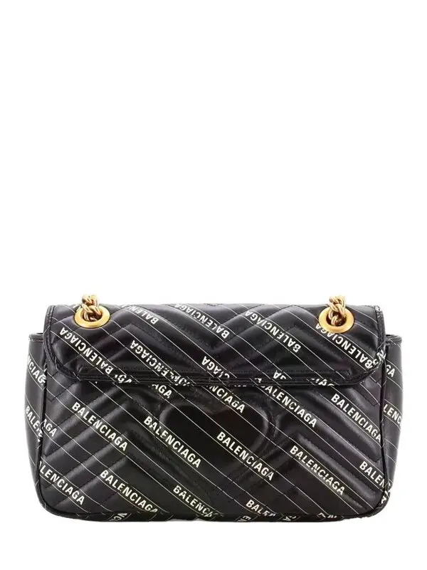 Gucci X Balenciaga The Hacker Project Gg Marmont Flap Bag - Black