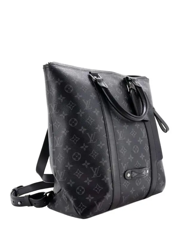 LOUIS VUITTON Monogram Eclipse Canvas Tote Bag - Black