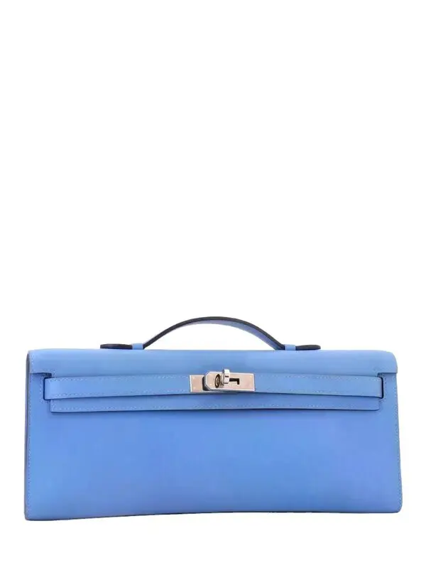 Hermès Kelly Cut Pochette Swift Clutch Bag - Blue