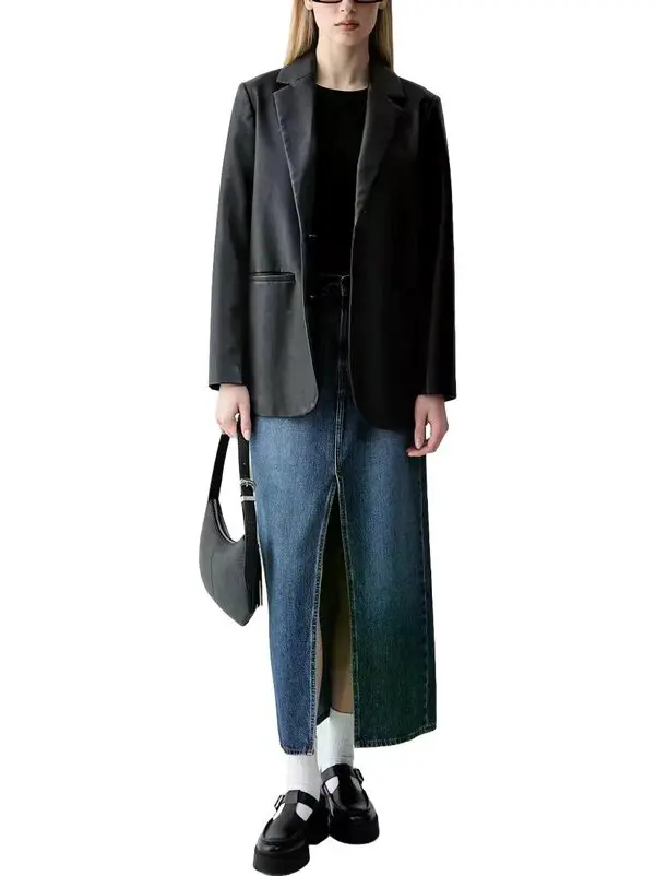 LEVI'S Front-slit Denim Maxi Skirt - Blue