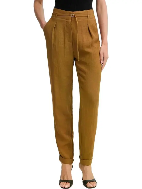 MORGAN Pleated Trousers - Brown