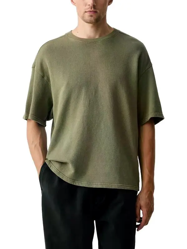 American Vintage Vibtown Crew-neck Dropped-shoulders T-shirt - Green