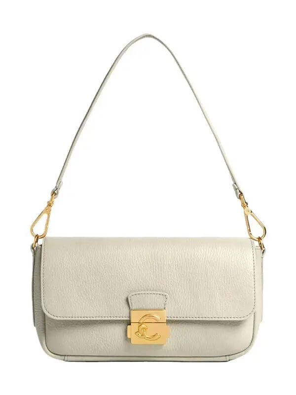 COCCINELLE Medium C-me Lock Logo-clasp Shoulder Bag - Neutrals