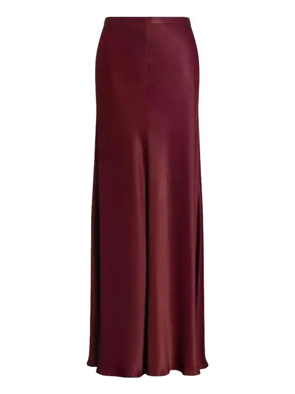 Alberta Ferretti Satin-finish Maxi Skirt - Red