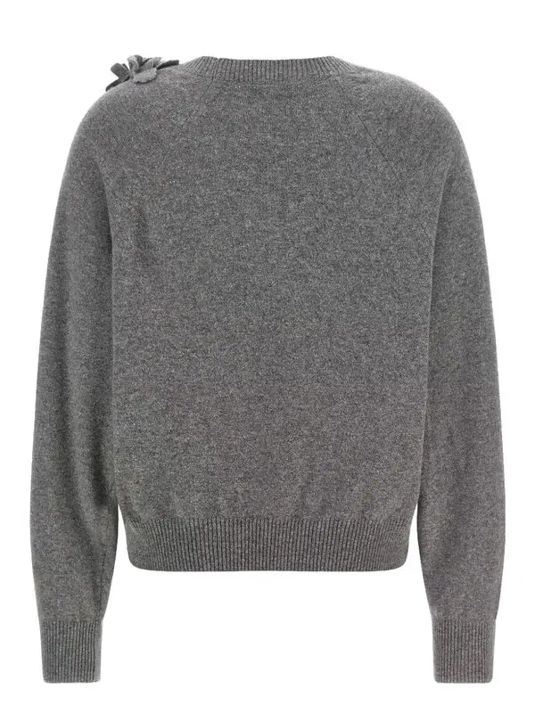 Alberta Ferretti Flower-embroidered Wool Sweater - Grey