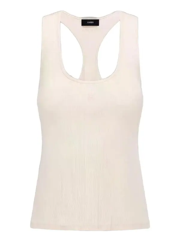 Amiri Ribbed Racerback Tank Top - Neutrals