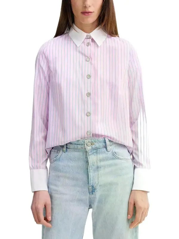 MORGAN Striped Button-up Shirt - Pink
