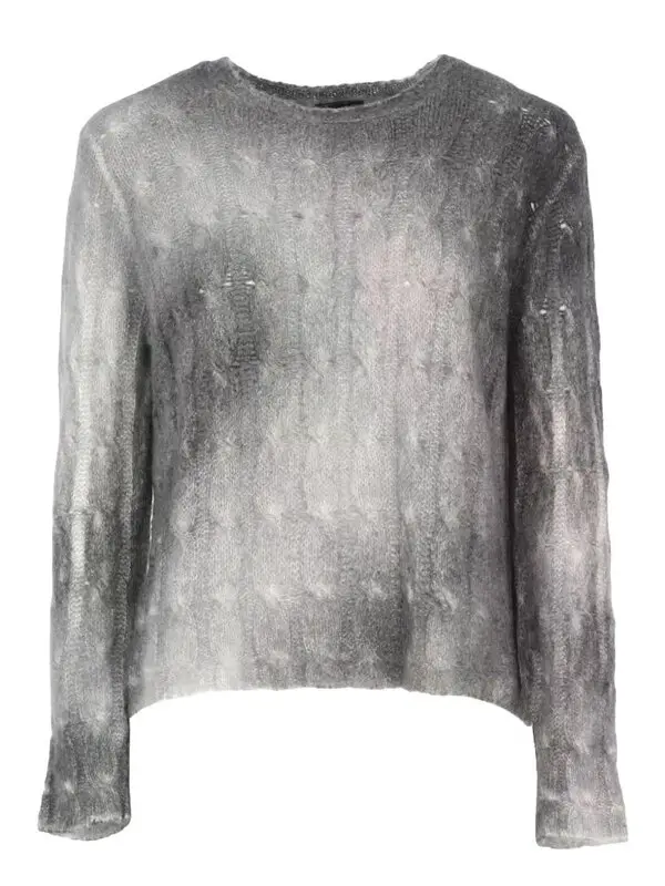 Avant Toi Cable-knit Tie-dye Sweater - Grey