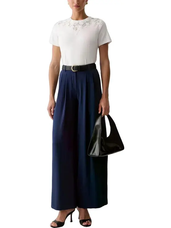 MORGAN Pleated Palazzo Pants - Blue