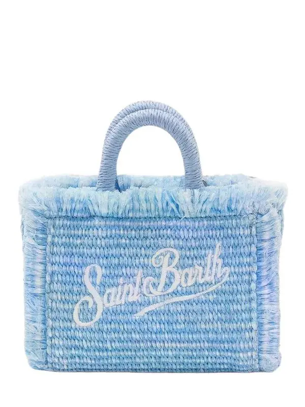 MC2 SAINT BARTH Micro Vanity Straw-effect Tote Bag - Blue