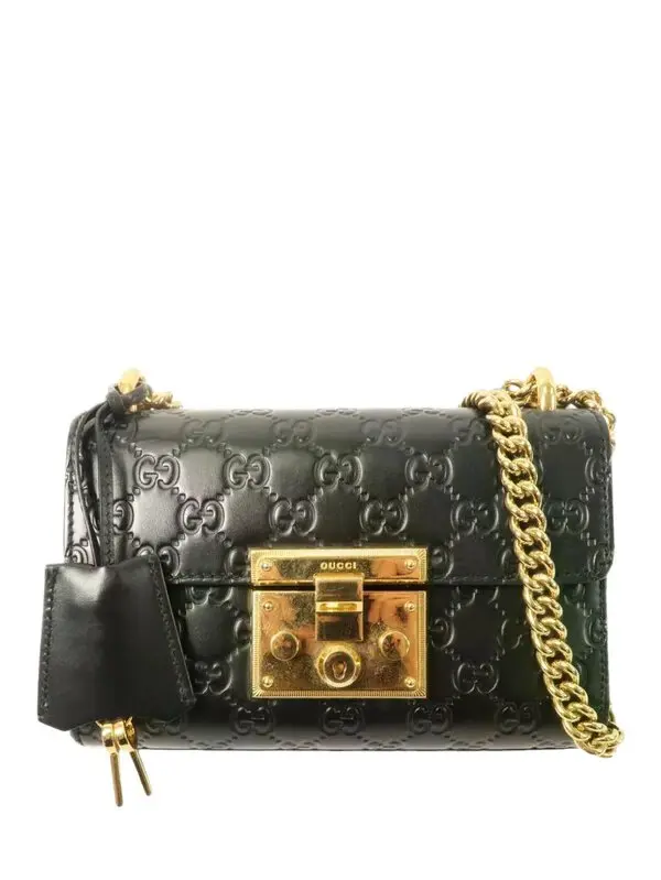 Gucci Small Padlock Gg Shoulder Bag - Black
