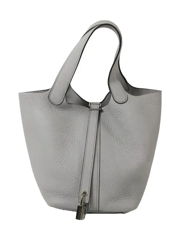Hermès Leather Tote Bag - Grey