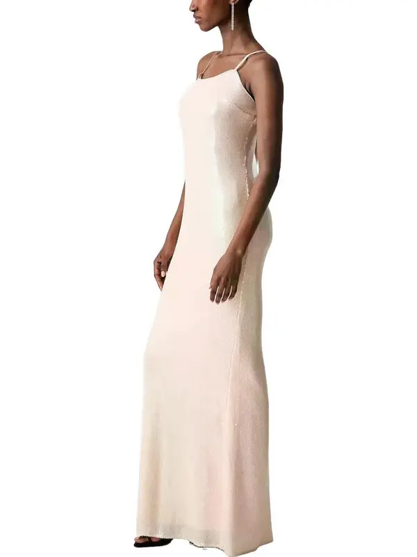Patrizia Pepe Sequin-embellished Maxi Dress - Pink