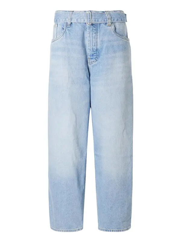 Studio Nicholson Cahuin Belted Mid-rise Wide-leg Jeans - Blue