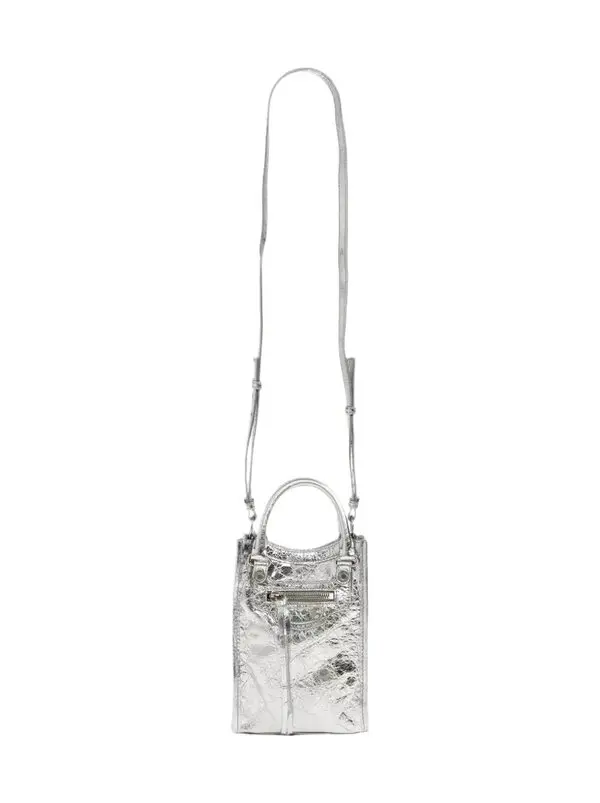 Balenciaga Mini Le City Leather Tote Bag - Silver