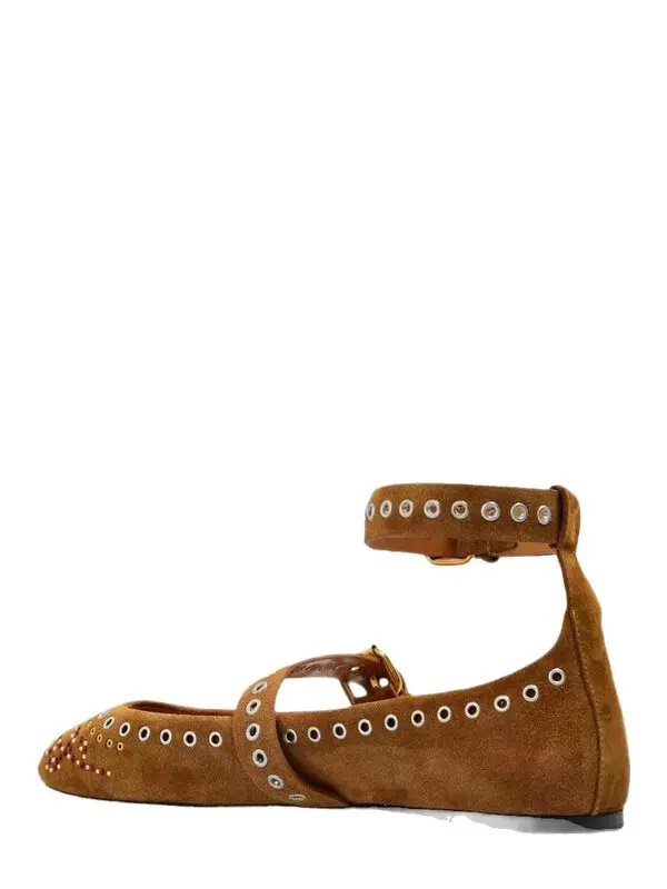 Isabel Marant Étoile Ylza Eyelet-embellished Ballet Flats - Brown