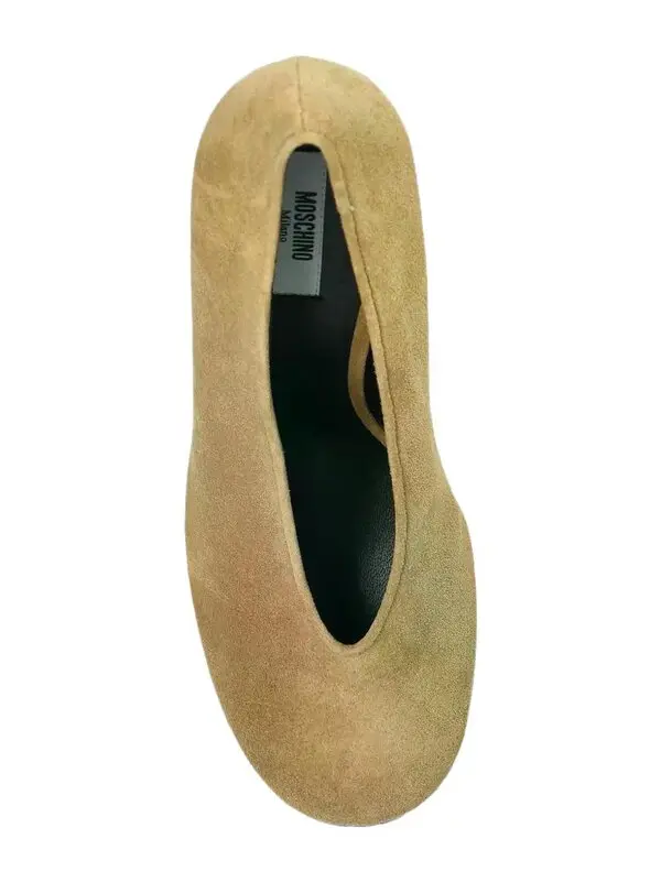 Moschino Suede V-cut Pumps - Neutrals