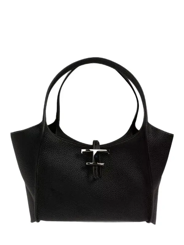 TOD'S Small T Timeless Leather Tote Bag - Black