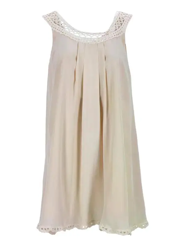 TEMPERLEY LONDON Swiss Dot Lace-strap Dress - Neutrals