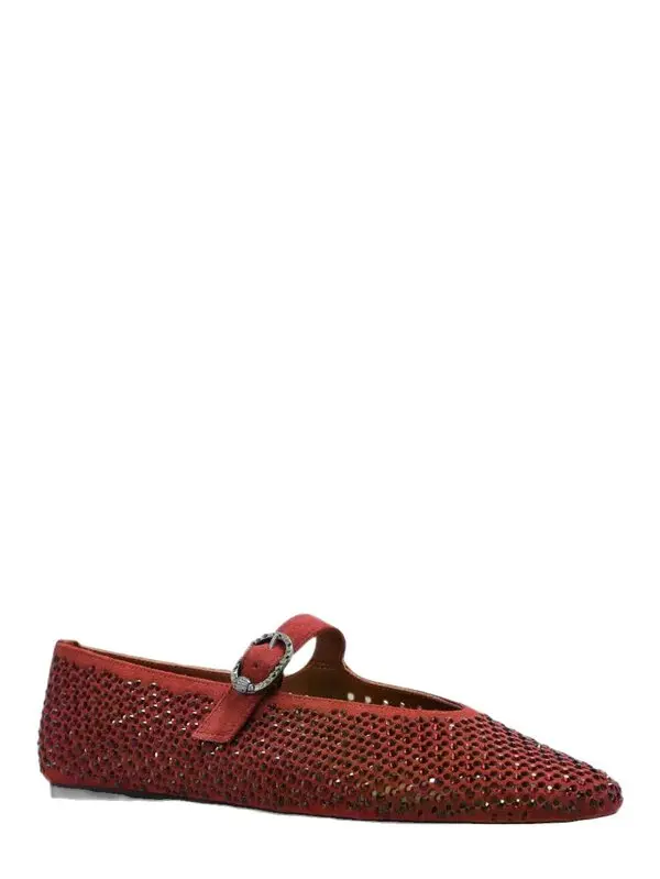 Kurt Geiger Mayfair Crystal-embellished Ballet Flats - Red
