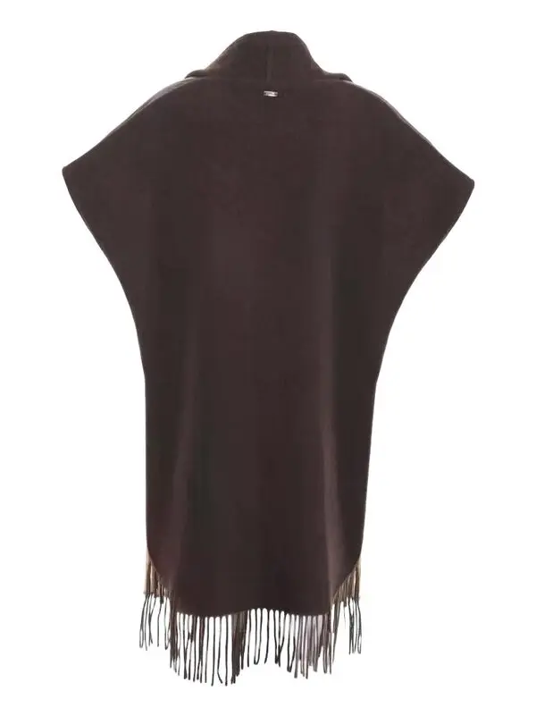 Herno Fringed-hem Cape - Brown