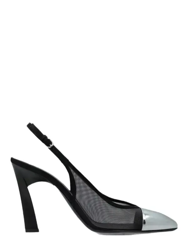 Emporio Armani Mesh-panelled Cap-toe Pumps - Black