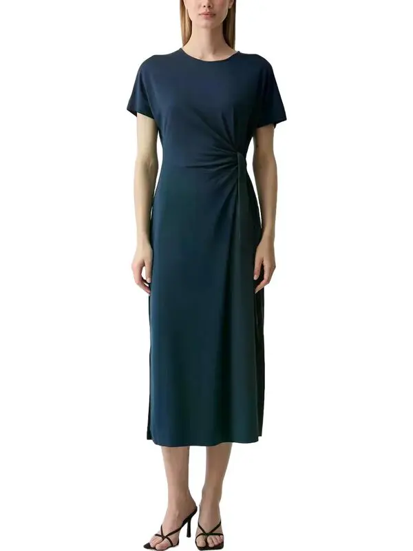 MOS MOSH Mmjuliette Side-tie Short-sleeved Midi Dress - Blue