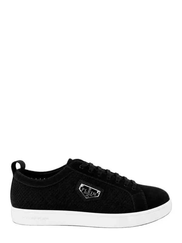 Philipp Plein Perforated Suede Low-top Sneakers - Black