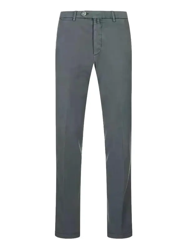Kiton Logo-patch Straight-leg Trousers - Grey