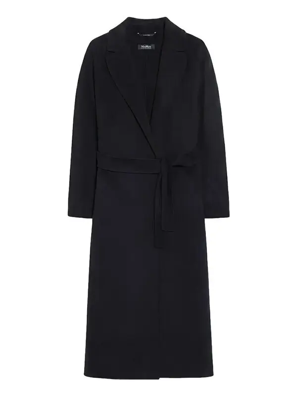 Max Mara Belted Notch-lapel Coat - Black