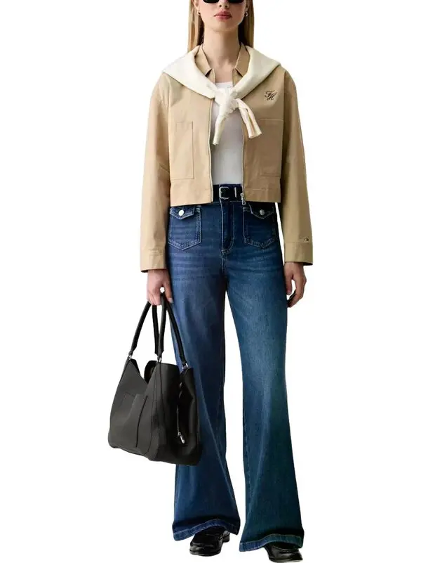 MOS MOSH Mmcolette Nagato Patch-pocket Wide-leg Jeans - Blue