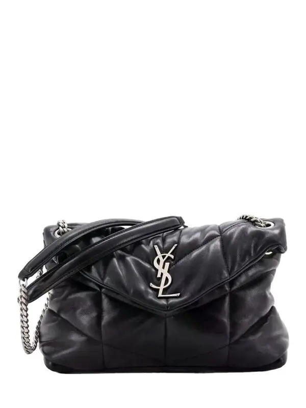 Saint Laurent Loulou Puffer Shoulder Bag Quilted Leather Small Crossbody Bag - Black