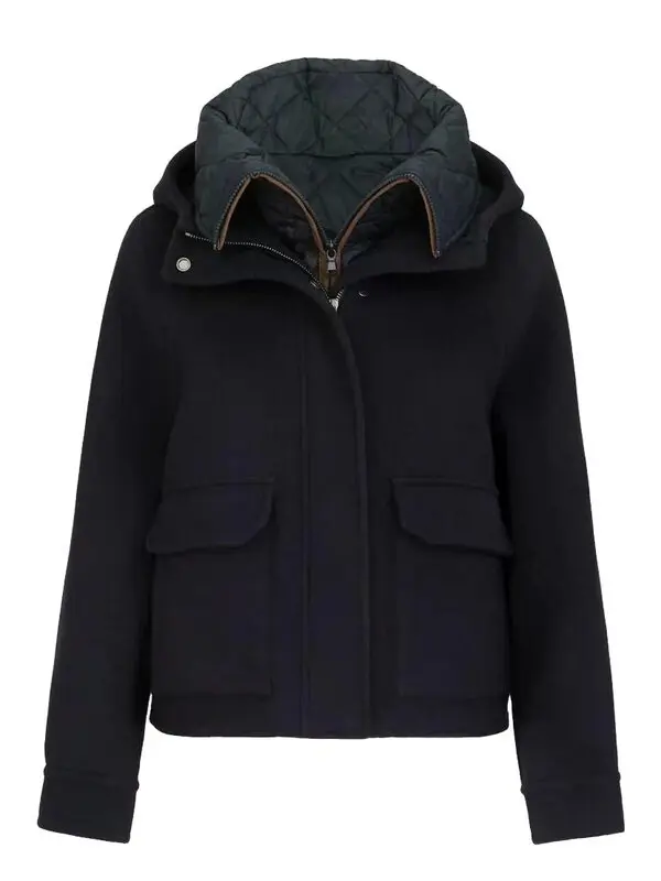 Brunello Cucinelli Hand-crafted Virgin Wool And Cashmere Double Cloth Jacket With Detachable Padded Vest - Blue