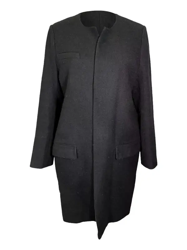 ISABEL MARANT VINTAGE Collarless Wool Coat - Black