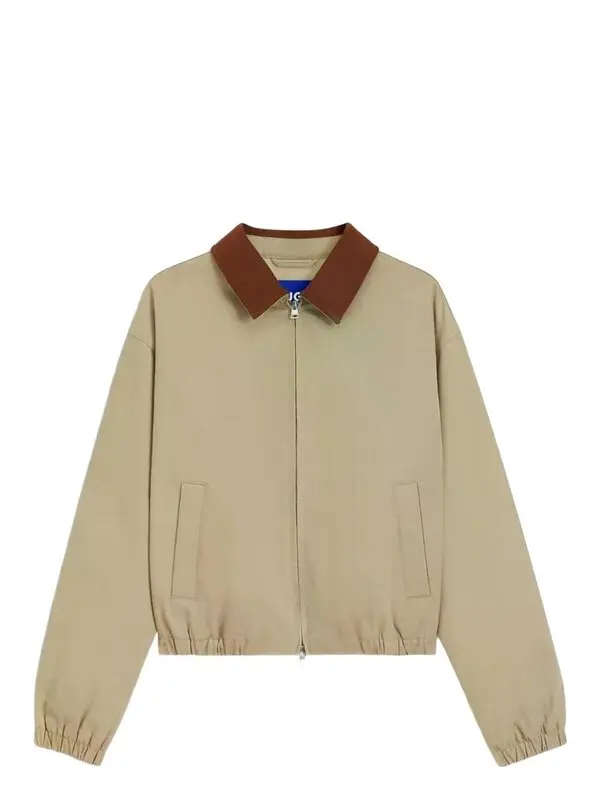 Hugo Falter-1_b Stretch-cotton Jacket With Contrast Corduroy-collar - Neutrals