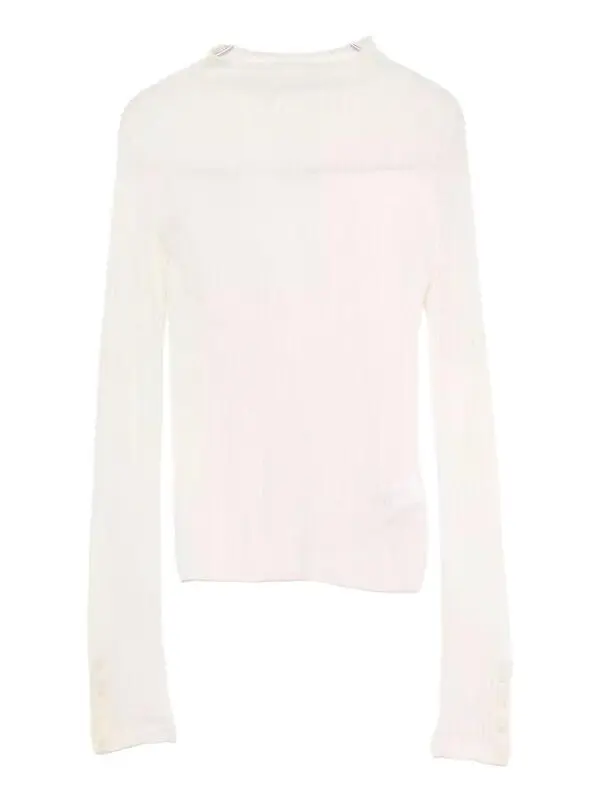 Patrizia Pepe Ribbed Funnel-neck Knit - Neutrals