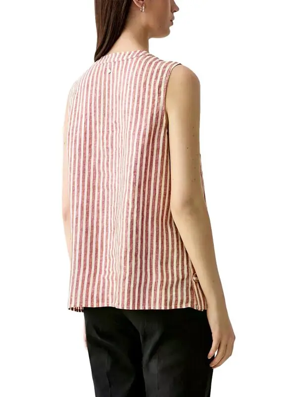 PEDRO DEL HIERRO Vertical-stripe Sleeveless Top - Red