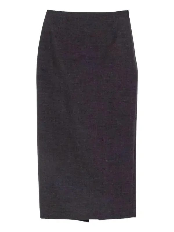 MUGLER Rear-slit Midi Skirt - Blue