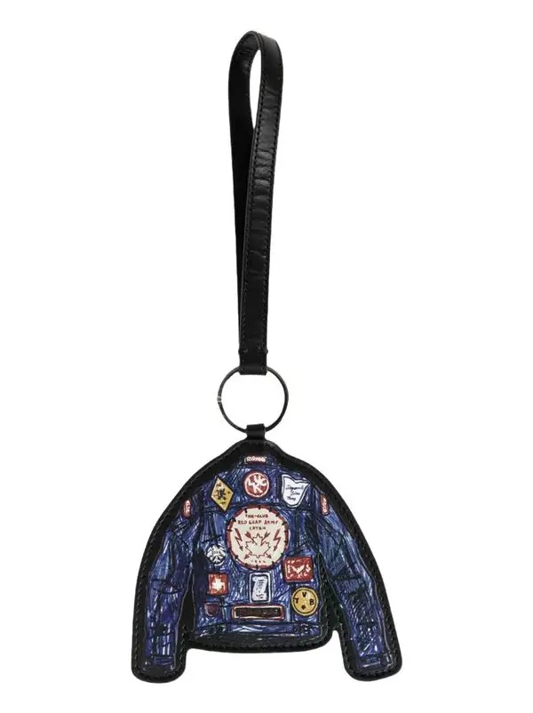 Dsquared2 Jacket-patch Leather Keyring - Blue