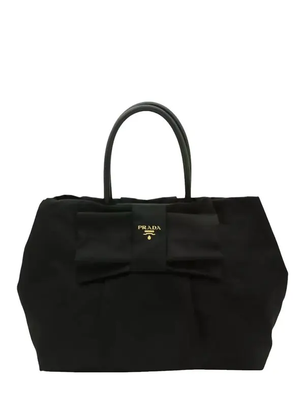 Prada 2000-2013 Tessuto Fiocco Bow Tote Bag - Black