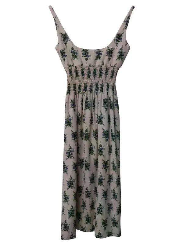 EMILIA WICKSTEAD Giovanna Floral-print Smocked Dress - Pink